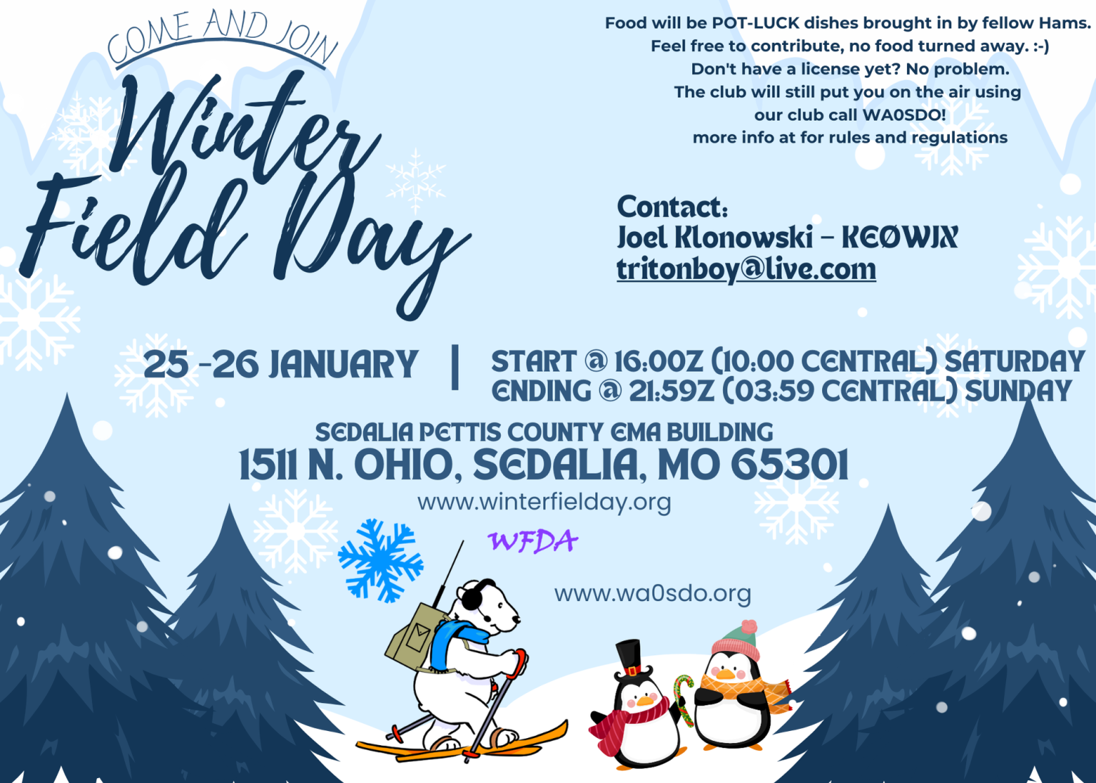 WINTER FIELD DAY 2025 – SEDALIA – PETTIS AMATEUR RADIO KLUB